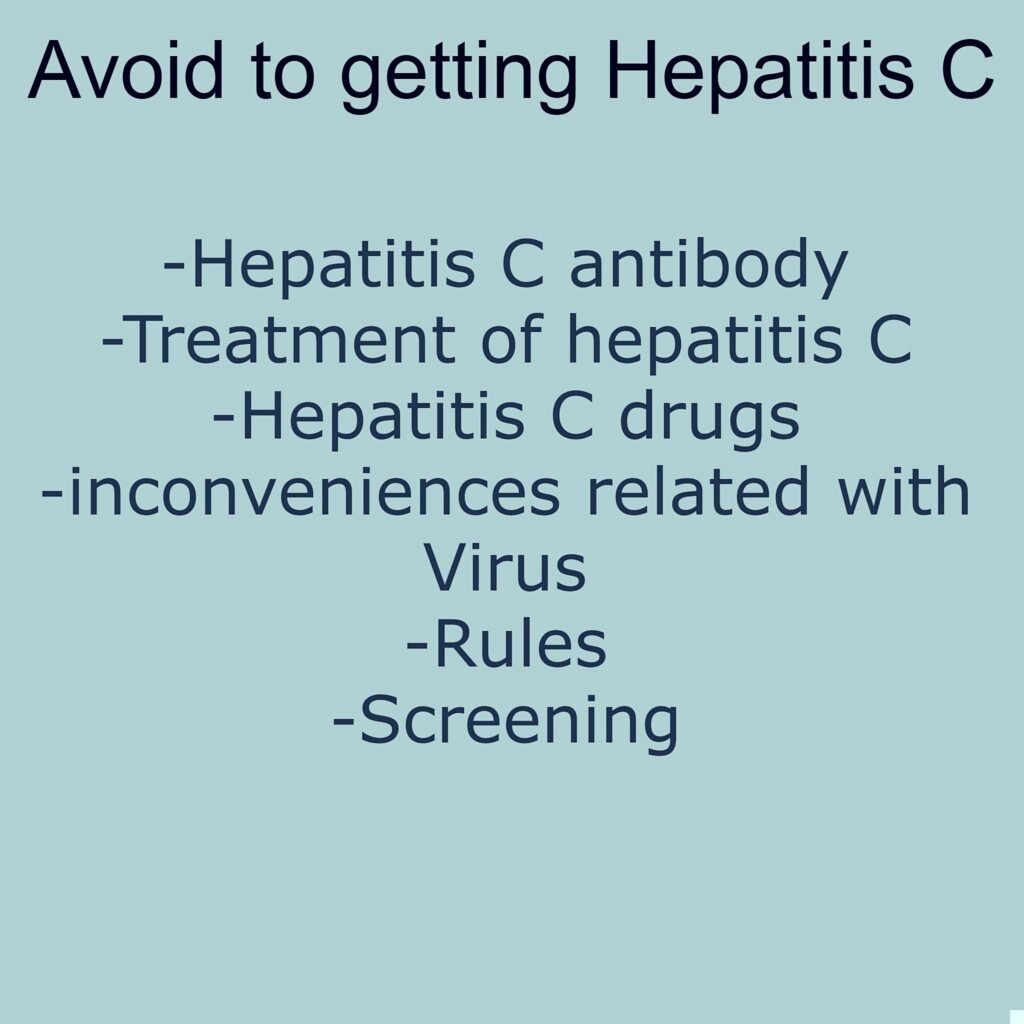 How to Avoid Getting Hepatitis C Virus - Emergency Drug